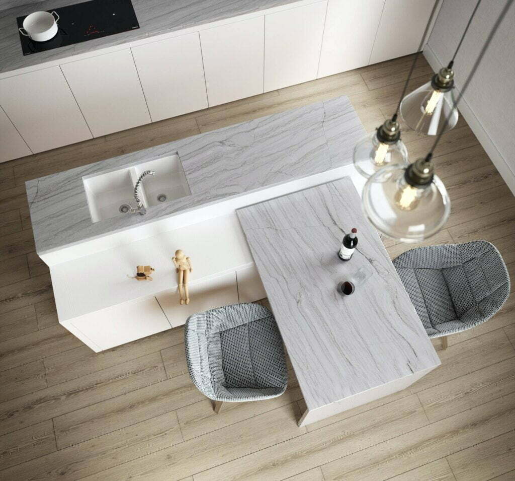 White Macaubas - Quartz Countertops